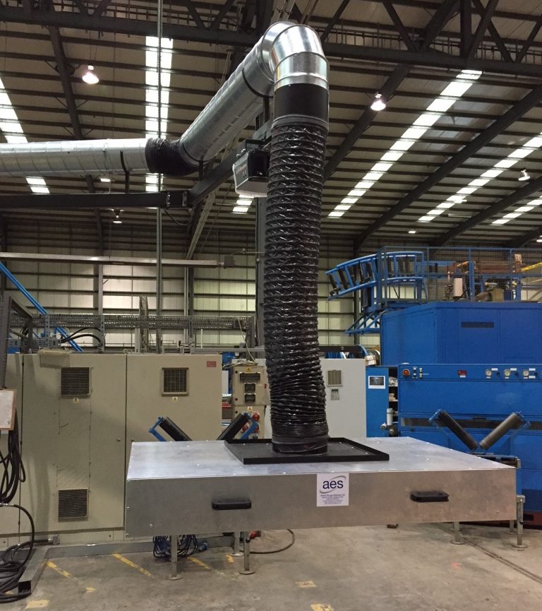 Fume extraction hoods for extrusion process - AES Ltd | LEV Testing ...